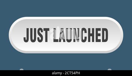 just launched button. rounded sign isolated on white background Stock ...