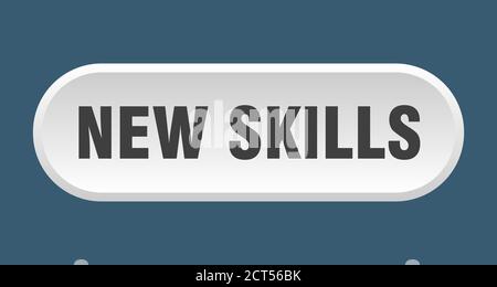 new skills button. rounded sign isolated on white background Stock ...