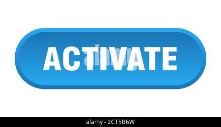 activate button. rounded sign isolated on white background Stock Vector ...