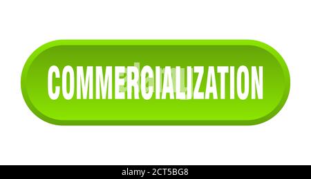 commercialization button. rounded sign isolated on white background ...