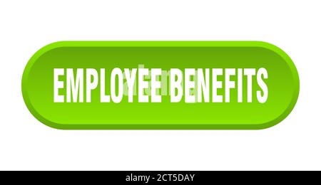 employee benefits button. rounded sign isolated on white background ...