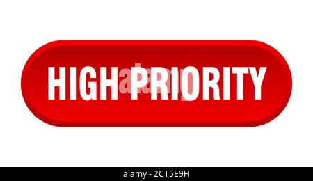 high priority button. rounded sign isolated on white background Stock ...