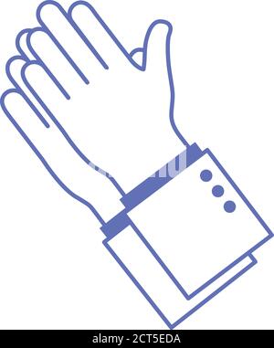 applause hand sign language line and fill style icon vector design ...