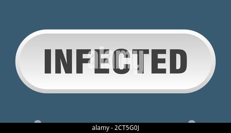 infected button. rounded sign isolated on white background Stock Vector ...