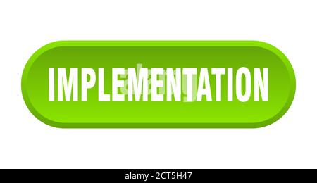 implementation button. rounded sign isolated on white background Stock ...