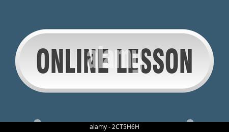 online lesson button. rounded sign isolated on white background Stock ...