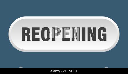 reopening button. rounded sign isolated on white background Stock ...