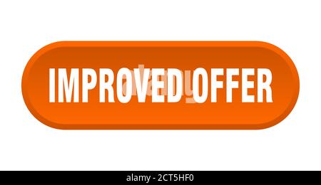 improved offer button. rounded sign isolated on white background Stock ...