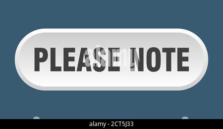 please note button. rounded sign isolated on white background Stock ...