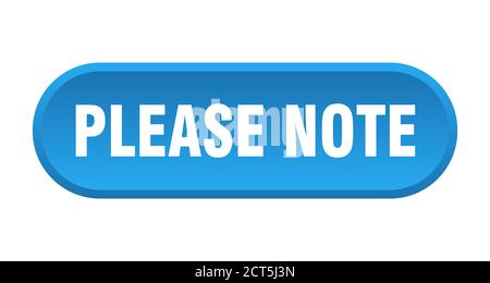 please note button. rounded sign isolated on white background Stock ...