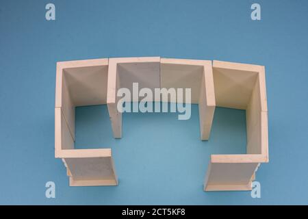 Close-up of bulkheads in simulated structural intervention with many ...