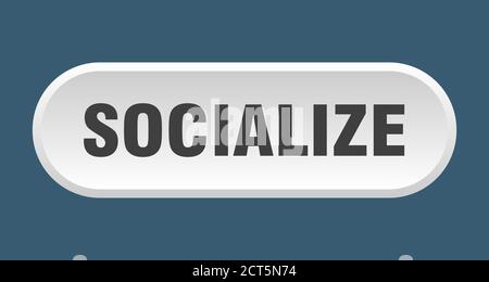 socialize button. rounded sign isolated on white background Stock ...