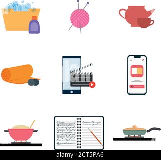 Set of housework icons. Home activities - Vector Stock Vector Image ...