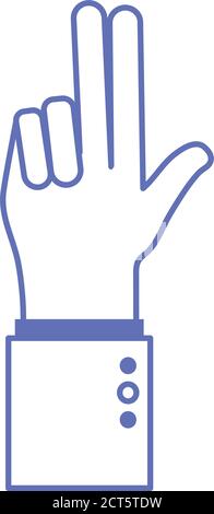 l hand sign language line and fill style icon vector design Stock ...