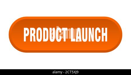 product launch button. rounded sign isolated on white background Stock ...