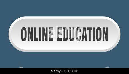 online education button. rounded sign isolated on white background ...