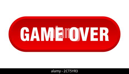 game over button. rounded sign isolated on white background Stock ...