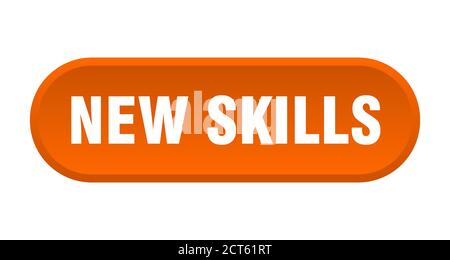 new skills button. rounded sign isolated on white background Stock ...