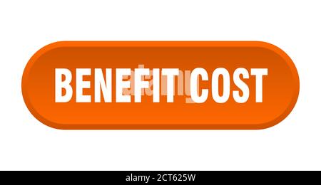 benefit cost button. rounded sign isolated on white background Stock ...