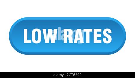 low rates blue 3d square isolated speech bubble Stock Vector Image ...