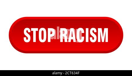 stop racism button. rounded sign isolated on white background Stock ...