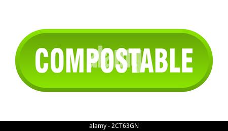 compostable button. rounded sign isolated on white background Stock ...