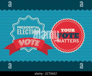 two vote seal stamps on starry background vector design Stock Vector ...