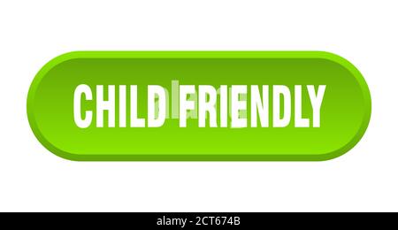 child friendly button. rounded sign isolated on white background Stock ...