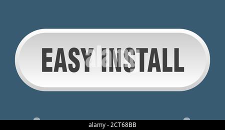 easy install button. rounded sign isolated on white background Stock ...