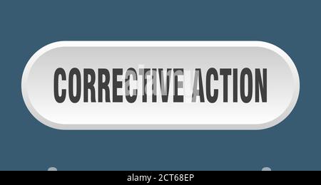 corrective action button. rounded sign isolated on white background ...