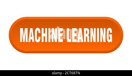 machine learning button. rounded sign isolated on white background ...