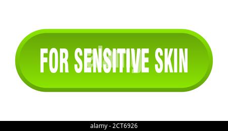 for sensitive skin button. rounded sign isolated on white background ...