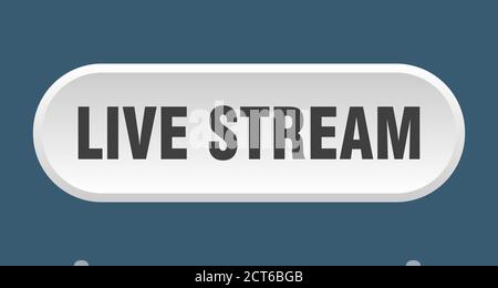 live stream button. rounded sign isolated on white background Stock ...