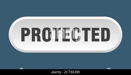 protected button. rounded sign isolated on white background Stock ...