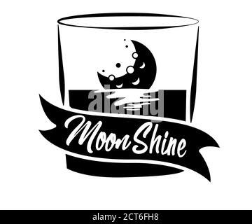 Vintage design of moonshine label with ethnic elements in the style of ...