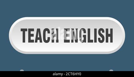teach english button. rounded sign isolated on white background Stock ...