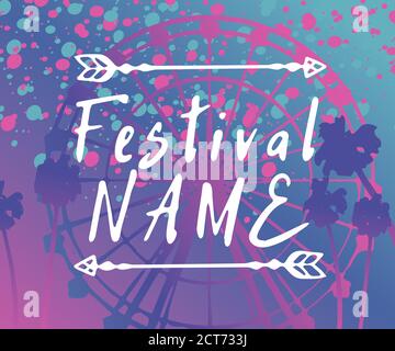 Pastel Coachella Themed Festival Printed, Package Set. Print version ...