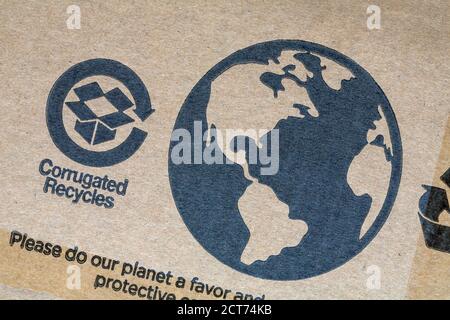 Brown Corrugated Cardboard Recycles Symbol Backgound Stock Photo - Alamy