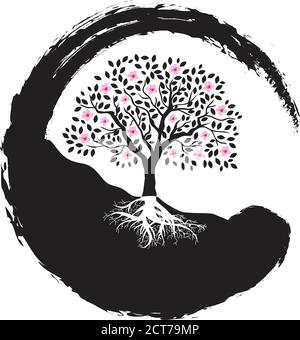 blossom tree inside zen symbol Stock Vector Image & Art - Alamy