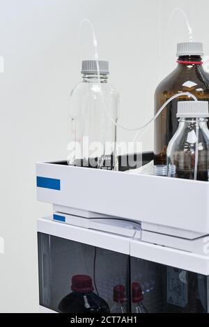 Mobile phase solvents on the HPLC system for separation of organic ...