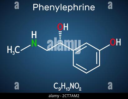 Phenylephrine molecule. It is nasal decongestant with potent ...