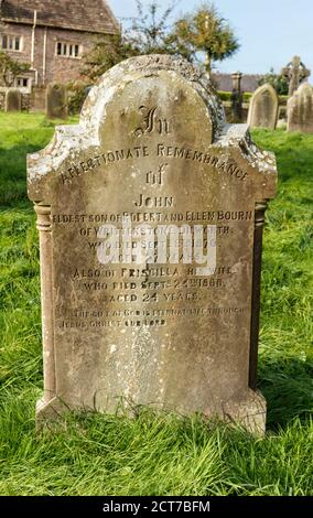 Victorian gravestone. All Hallows Church. Great Mitton, Ribble Valley ...