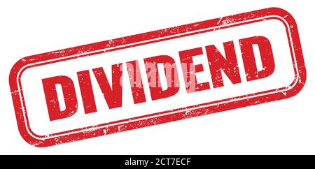 DIVIDEND red grungy rectangle stamp sign Stock Photo - Alamy