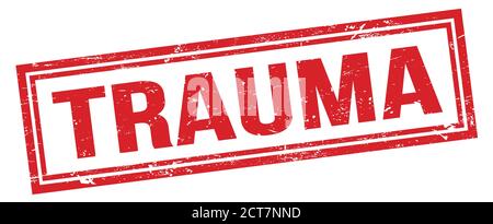 TRAUMA red grungy rectangle stamp sign Stock Photo - Alamy