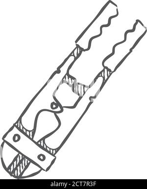 Wire cutter icon in sketch style. Vector illustration Stock Vector ...