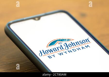 In this photo illustration of the Howard Johnson logo seen displayed on ...