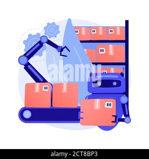 Warehouse robotization abstract concept vector illustration Stock ...