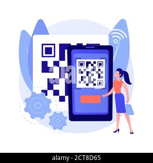QR code abstract concept vector illustration. QR generator online, QR ...