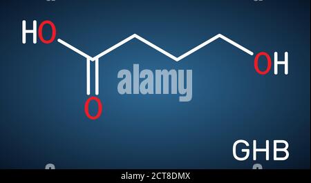 Gamma-hydroxybutyric acid (GHB, oxybate, liquid ecstasy) molecule ...