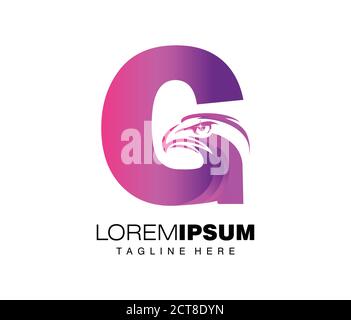 Initial monogram letter with Eagle head negative space symbol. Creative ...